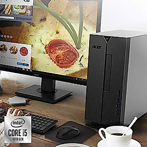 Acer Aspire TC-895-UA92 Desktop, 10th Gen Intel Core i5-10400 6-Core Processor, 12GB 2666MHz DDR4, 512GB NVMe M.2 SSD, 8X DVD, 802.11ax Wi-Fi 6, USB 3.2 Type C, Windows 10 Home