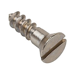 #8 x 5/8" Nickel Flat Countersunk Head Slot Drive Wood Screws | Pack of 25 | Self Tapping Screws for Wood Antique or Modern Furniture | SC-N858F (25)