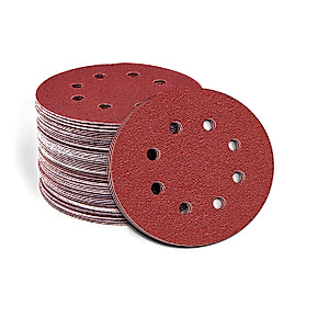 Fandeli | Circular Sanding Discs | Assorted Grits (80,120,220) | 50 Sheets of 5'' | 8 Holes | Hook and Loop | for Circular Sander | for Orbital Sander
