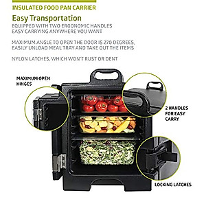 Pearington 81 Quart End-Loading Insulated Food Pan Carrier for 5 Full-Size Pans