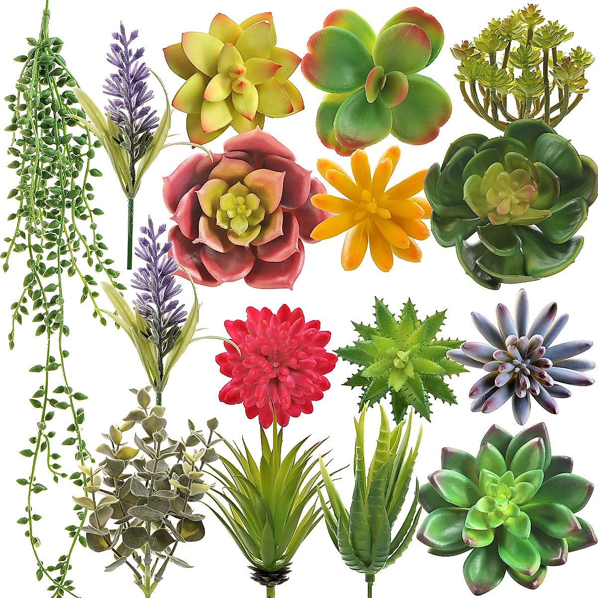 Gardlike 16 Pcs Artificial Succulents Plants Unpotted Fake Plants for Home Garden Office Table Wall DIY Decoration