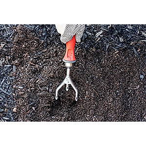 Garden Weasel 91367 Double-Sided Garden Cultivator Hand Tiller - for Loosening Soil, Weeding and Digging - Weather and Rust Resistant