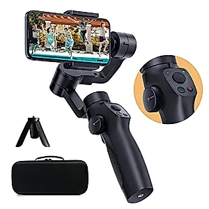 3-Axis Gimbal Stabilizer for iPhone 14 13 12 Pro Max XS X XR Samsung s21 s20 Android Smartphone, Handheld Gimble with Focus Wheel, Phone Stabilizer for Video Recording Vlog - FUNSNAP Capture 2s Combo