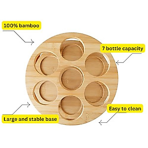 Moonkasa Coffee Syrup Organizer, 7 Bottles Capacity Syrup Bottle Holder Stand, Ideal for Countertop, Coffee Bar Organization or as a Wine Holder