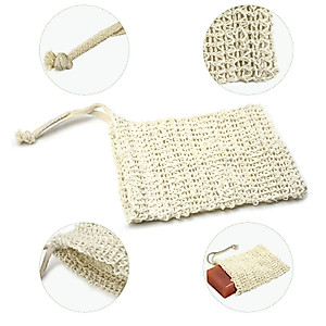 E-Know Soap Bag, 5 Pack Natural Sisal Soap Saver, Zero Waste Plastic-Free Soap Net, Foaming and Drying The Soap, Massage, Peeling
