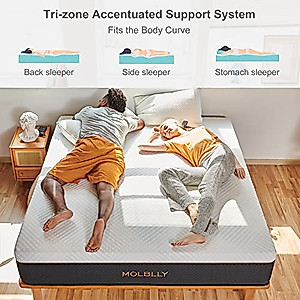 Molblly Full Mattress, Hybrid 12 inch Full Size Mattresse in a Box with Gel Memory Foam & Individually Pocket Coils, Motion Isolation Bed Mattress Full Size 54"*75"*12"