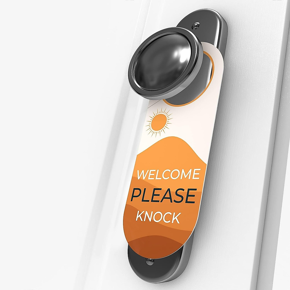 Do Not Disturb Door Hanger Sign, Welcome Please Knock - 2 Pack - 9 x 3.5" - Universal Fit - Perfect Signs for Bedroom, Hotel, Home Office for Privacy and Ensure People Do Not Enter
