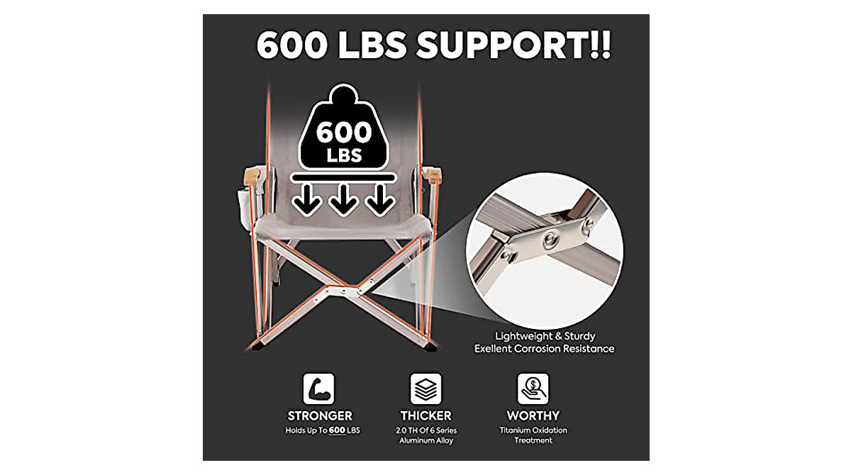 ICECO Hi1600 Heavy Duty Camping Chair - 600LBS Capacity