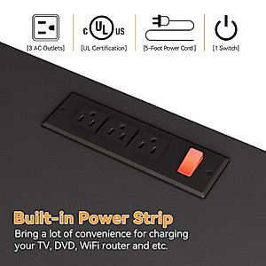 Jojoka Wide Dresser with 10 Large Drawers for 55'' Long TV Stand with Power Outlet Entertainment Center, Storage Fabric Drawer Unit for Bedroom, Closet, Entryway, Sturdy Metal Frame, Black willow