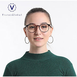 Blue Light Blocking Glasses for Women/Men, Computer Reading, Stylish Oval Frame (Pink Floral, No Magnification)