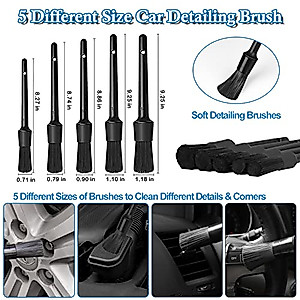 XCVBDE 24Pcs Car Detailing Kit, Car Detailing Brush Set, Auto Detailing Drill Brush Set, Car Cleaning Detailing Brushes, Car Wash Kit, Car Cleaning Tools Kit for Interior, Exterior, Wheels, Dashboard