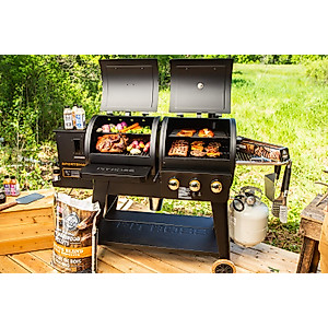 Pit Boss PB1230SP Wood Pellet and Gas Combo Grill, Black