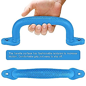 Playset Handles Playground Slide, SELEWARE Safety Hand Grips Bar for Outdoor Playhouse, Jungle Gym, Climbing Frame and Treehouse. Backyard Swing Set Accessories for Kids, SELEWARE Blue