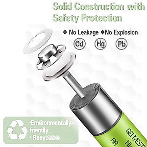 GENYESTAR Rechargeable AA Batteries NIMH 1.2V Double A Rechargeable 2200mAh High Capacity Pre-Charged Batteries Low Self Discharge Battery, 12 Pack