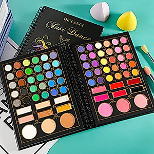 Makeup Palette for Teens, DE’LANCI Pro Makeup Pallet Gift Set for Teen Girls and Women,Beginners, 78 All in One Make up Eyeshadow Kit,Full Makeup Starter Kit for Young Teens Beginners or Pros