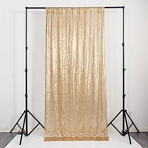 TOAOFY Shiny Champagne Gold Sequin Backdrop Curtains for Wedding Party Decor TAYS145
