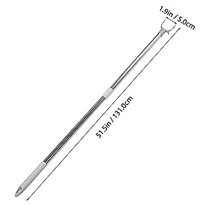 Angoily Long Reach Pole Hook Telescopic Closet Reacher Pole Adjustable Clothesline Pole Reach Stick Clothing Hook Laundry Clothing Hanger Assist Tool 131cm