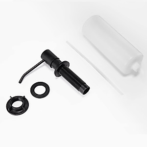 FORIOUS Black Soap Dispenser for Kitchen Sink, Built in Kitchen Sink Soap Dispenser, Kitchen Soap Dispenser Lotion Dispenser Pump Built in Refill from The Top with 500ML/18OZ Large Liquid Bottle