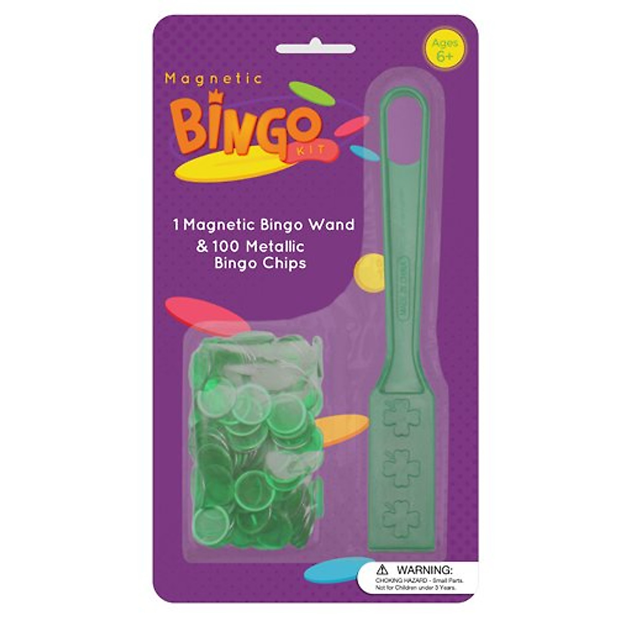 Magnetic Bingo Wand with 100 Metallic Bingo Chips - Choose from 4 Colors!