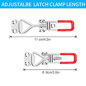 6 Pack Toggle Latch Clamp 4001, Adjustable Latch, Smoker Clamps Heavy Duty Latches, 330Lbs Holding Capacity Pull for Lid Jig, Tool Box Case (24PCS Screws)