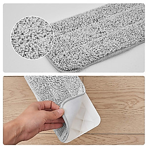 True & Tidy MP-360 Round, Flat, and Squeegee Microfiber Mop Pad Replacement Set for SPRAY-360 Clean Everywhere Spray Mop Kit, Machine Washable up to 100x, 1 Set