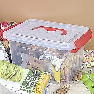 Yuright 3.5 Qt Plastic Bin with Lid, Latching Box Tote, 4 Pack