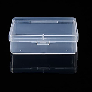 3Pcs Rectangle Accessories Storage Box with Hinged Lids, 3.5x2.7x1.1inches Plastic Storage Containers for Beads, Earplugs, Crafts, Jewelry and Hardware, Classified Storage to Keep The House Tidy