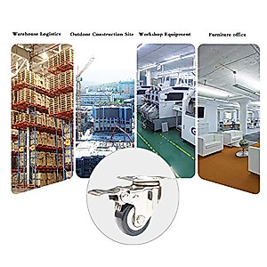 Furniture Movable Casters, 1.5/2 inch Plate Swivel Caster, Black Polyurethane Shopping Trolley Wheels (Size : 40mm/1.5inch)