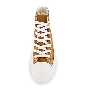 CUSHIONAIRE Women's Vespa high top Canvas Sneaker +Memory Foam and Side Zipper, Tan 6