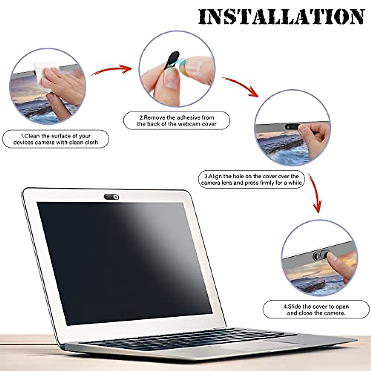 ZWZY Laptop Camera Cover Slide [3-Pack] Webcam Cover Compatible with Computer/Phone/iMac/MacBook/Tablet/iPad/iPhone etc, Protect Your Visual Prvacy