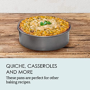 Chicago Metallic Professional Non-Stick 3-Piece Round Cake Pan Bakeware Set, Gray