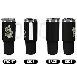 Gardener Skeleton Insulated Tumblers with Handle Stainless Steel Coffee Mug Funny Travel Cup with Lid Straw 40oz