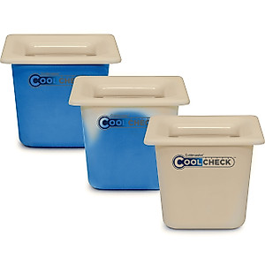 Carlisle FoodService Products Coldmaster Coolcheck Plastic Food Pans, Divided for Catering, Kitchens, Restaurants, 3.4 Quarts, White, Blue