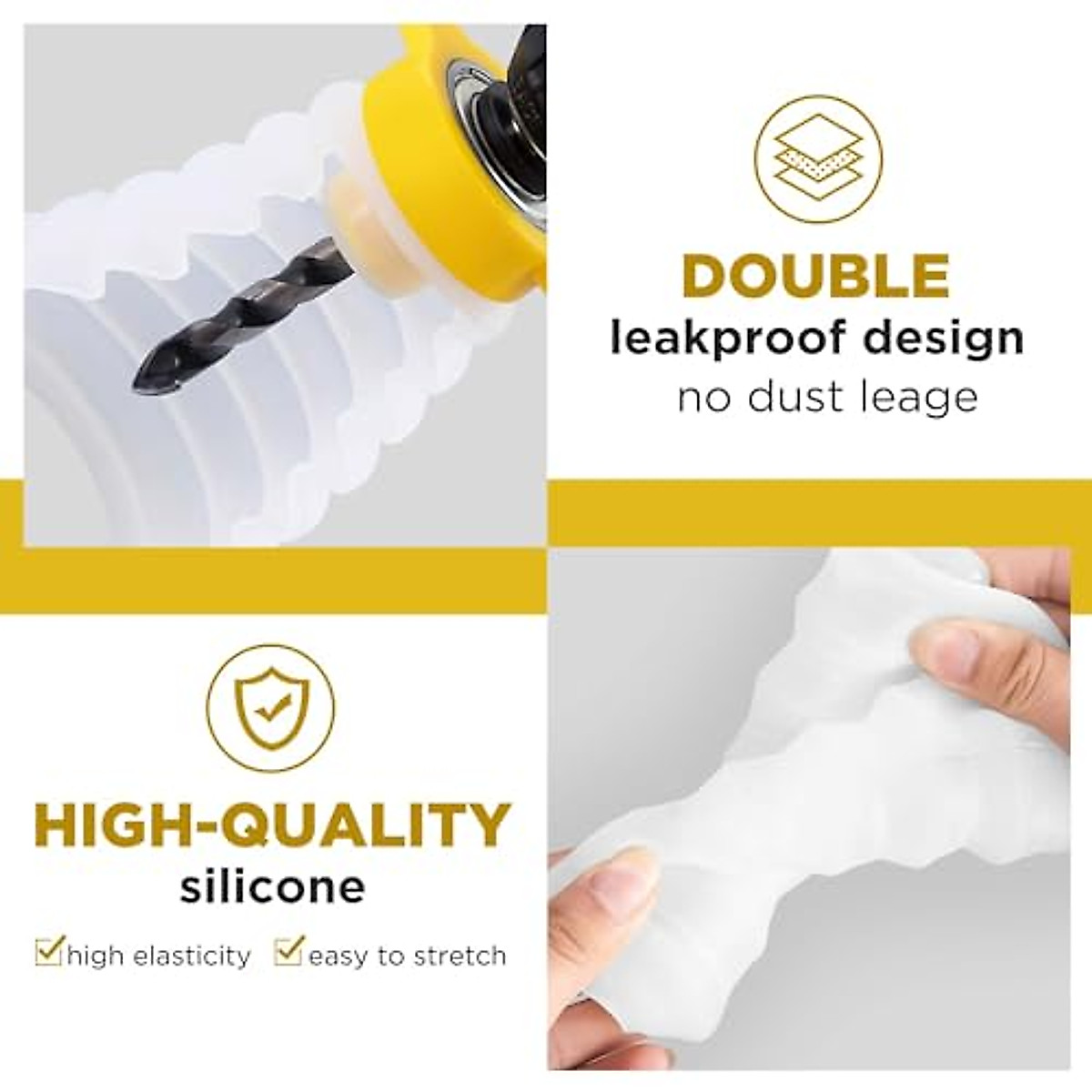 Houkiper Drill Dust Cover Collector Scalable Rubber Dustproof Dust Bowl Device Power Tool Utility Accessories for Electric Hammer