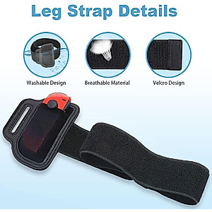 JoyHood Leg Strap for Switch/Switch OLED Joy-Con Controller, Game Accessories compatible with Switch Sports Play Soccer/Ring Fit Adventure, Adjustable Elastic Switch Leg Straps for Adults & Kids