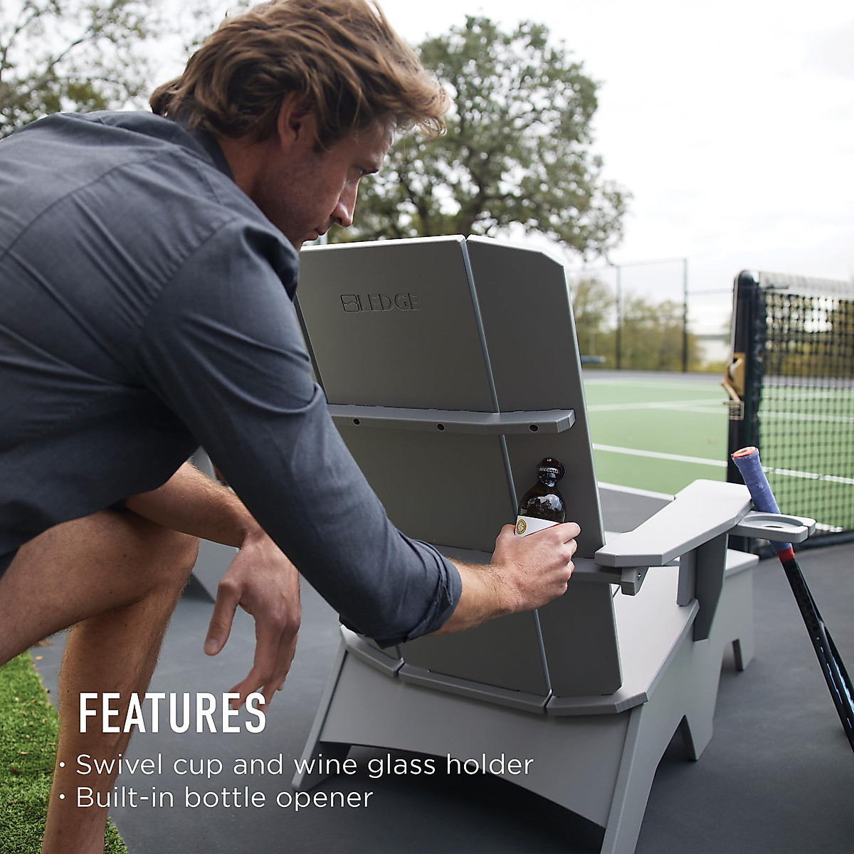 Ledge Lounger - Mainstay Ultimate Adirondack - Resin Adirondack Patio Chairs - UV Stable & Weather Resistant - All Weather Outdoor Furniture - for Use on Sundeck, Patio, & Waterfront - White