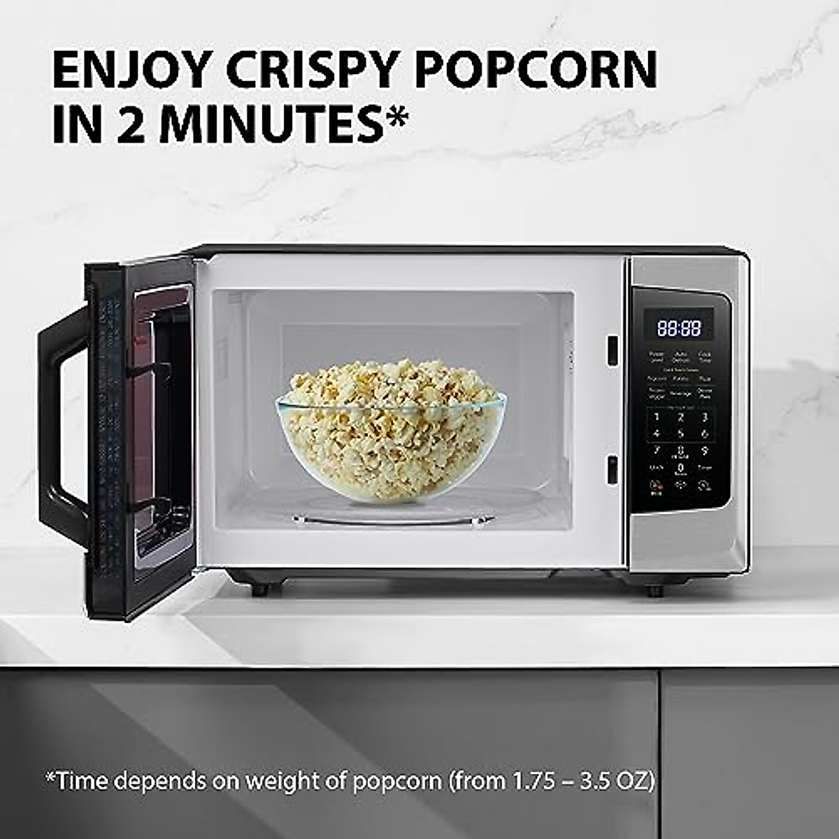 TOSHIBA ML-SEM23P(SS) Smart Countertop Microwave, Voice Control with Alexa, Free Recipes in APP, Kitchen Essentials, Mute Function & ECO Mode, 900W, 0.9 Cu Ft, With 10.6" Turntable, Stainless Steel