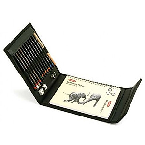 Derwent Sketching Wallet, 17 Pieces Per Set (2300218),Grey