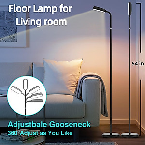 YUWLDD Battery Floor Lamp,Rechargeable Portable Reading Floor Lamp for Living Room,Battery Powered Cordless Lamp,Touch Control for Camping,Emergency Lighting(Black)