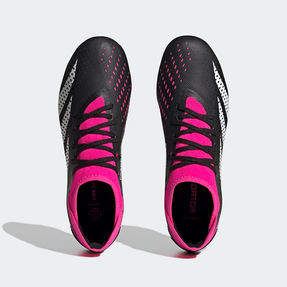 adidas Unisex Predator Accuracy.3 Firm Ground Soccer Shoe, Black/White/Team Shock Pink, 7.5 US Men