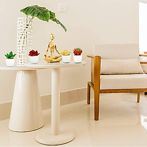 4 Pack Succulent Plants Artificial Fake Succulents in Pots Faux Succulents Fake Plants Bulk Assortment in Flocked Green Small Succulent Holder Decor for Window Landscape Garden Home Office Decor