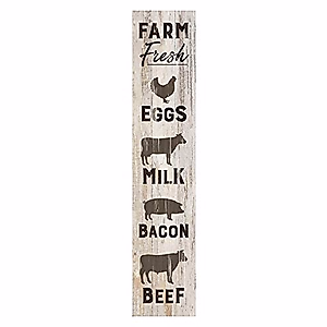 Lenrius Farm Fresh Animals Rustic Vertical Tabletop Metal Sign 16"x4"