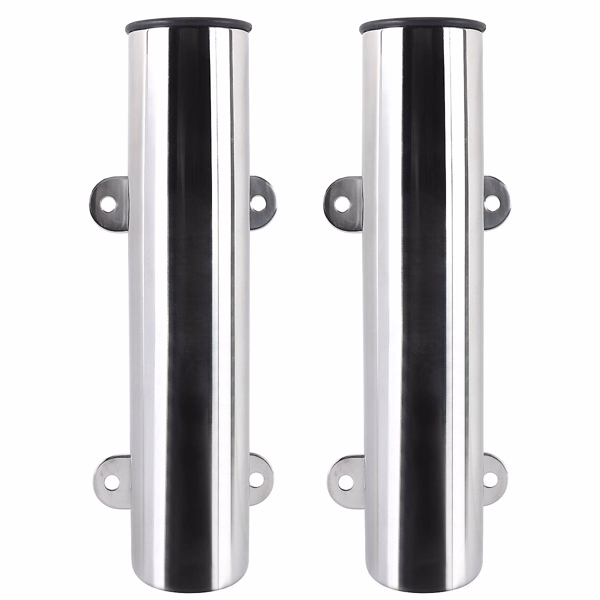 Amarine Made Boat Marine Fishing Stainless Steel Side Mounted Transom Mounted Rod Holders with Weld Brackets (2-Pack)