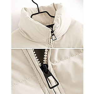 MEROKEETY Women's Winter Long Sleeve Zip Puffer Jacket Baggy Short Down Coats