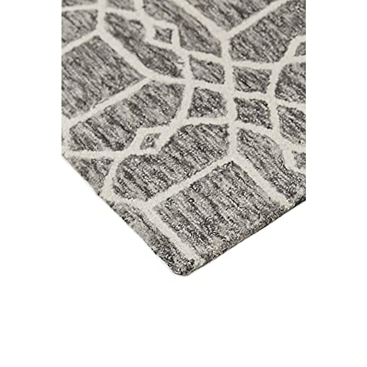 Feizy Rugs - Rhett Geometric Lattice Print Rug, Charcoal Gray, 8ft x 10ft Area Rug