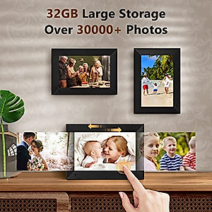 Digital Picture Frame - Benibela 8 Inch 32GB WiFi AI Smart Electronic Photo Frames, IPS Touch Screen, AI Recognition, Auto-Rotate, Wall Mounted, 2 Filter, Share Photo Video Anywhere via Email App USB