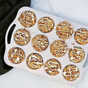 Nordic Ware Treat Nonstick 12 Cavity Muffin Pan, Silver