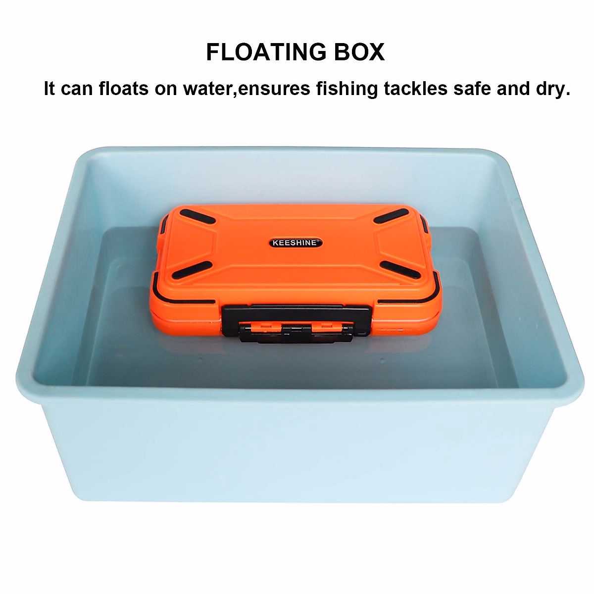 KEESHINE SMALL Fishing Tackle Box, Floating Storage Box, Double-Sided Fishing Lure Box with Adjustable Dividers Storage Jewelry Organizer Making Kit Container for Lure Hook Beads Earring Tool(Orange)