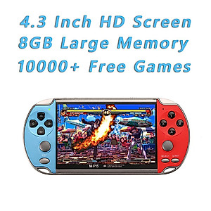 songlan - 4.3-inch X7 Handheld Game Console with More Than 10,000 Games Built in Supports Photos can Play MP3 MP4 e-Book Games Download 8GB Best Gift