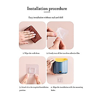 Synoigge Bathroom Shelf Organizer Wall Mounted Kitchen Utensil Holder Floating Shelves Self Adhesive Makeup Brush Holder Plastic Storage Organizer Bins for Kitchen, Bathroom, Countertop (Blue)